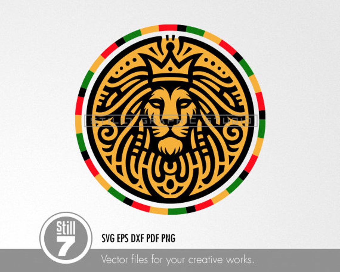 Stylized Rasta Lion With Royal Crown SVG - Modern and Traditional ...