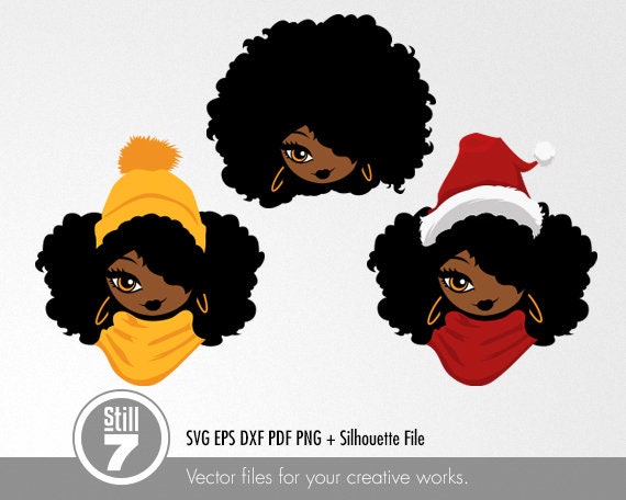 Black Women Natural Hair Afro Girls svg svg cutting file | Etsy