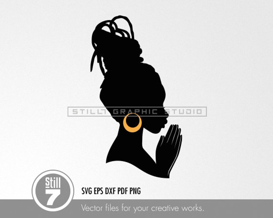 Black Woman Svg Praying Svg Svg Cutting File Eps Dxf Pdf Png Silhouette