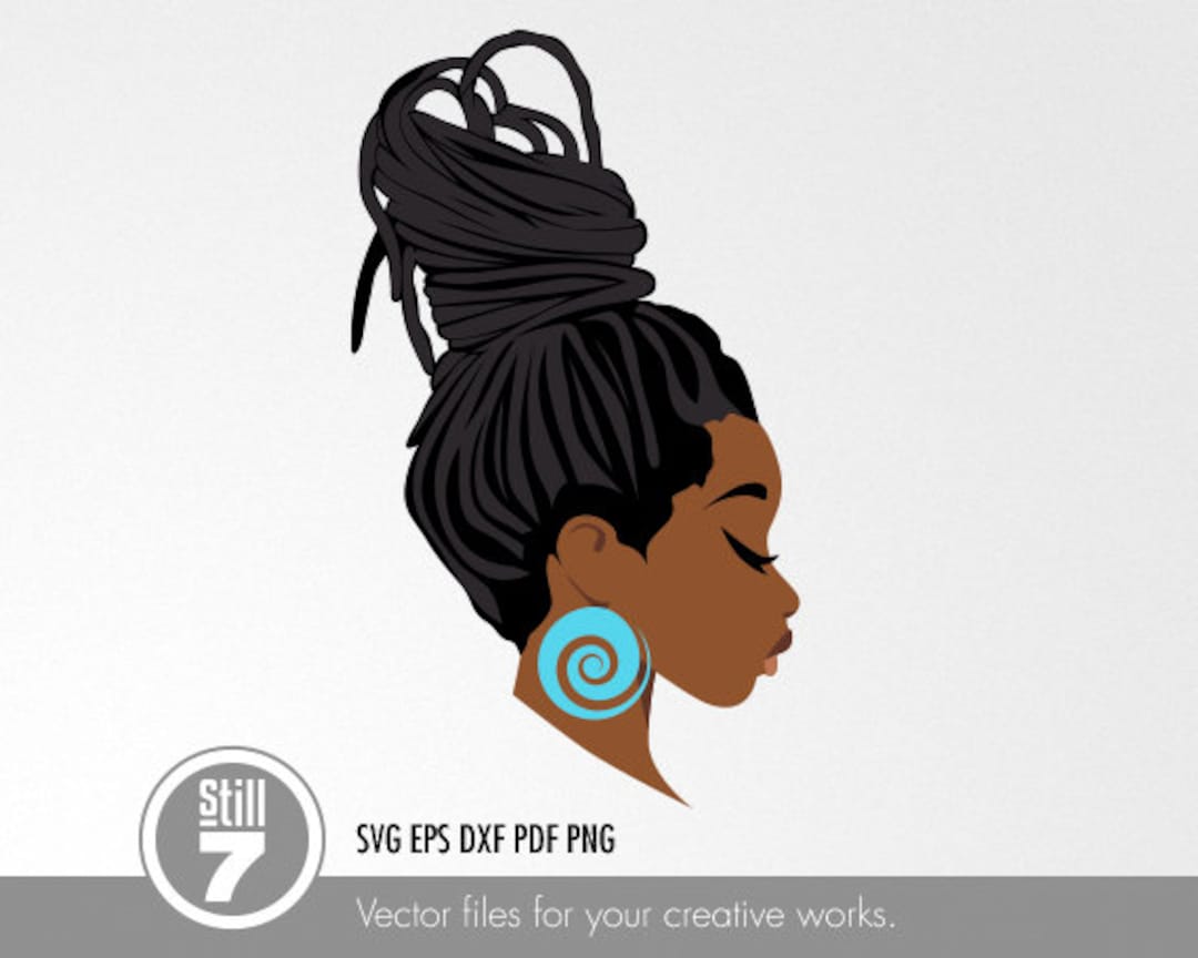 Black Woman Svg - Dreadlocks Svg - Locs Svg - African American Svg ...