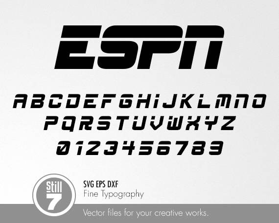 ESPN Alphabet Emblem Numbers Svg Eps Dxf | Etsy Denmark