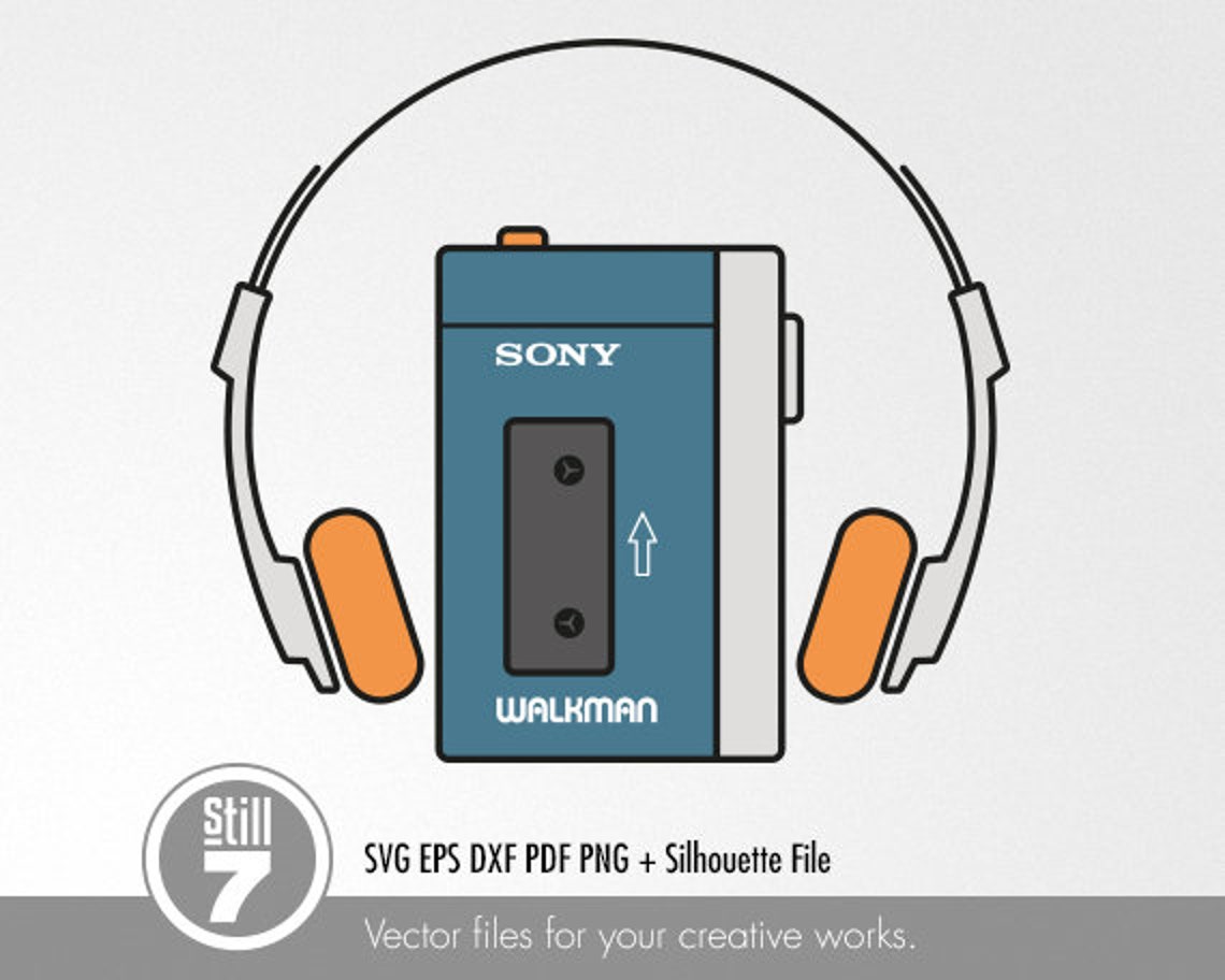 Walkman svg de los años 80 archivo de corte svg eps dxf | Etsy