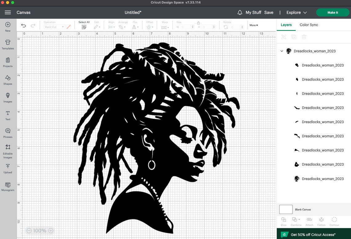 Elegant Profile of a Black Woman With Dreadlocks Svg Cutting - Etsy