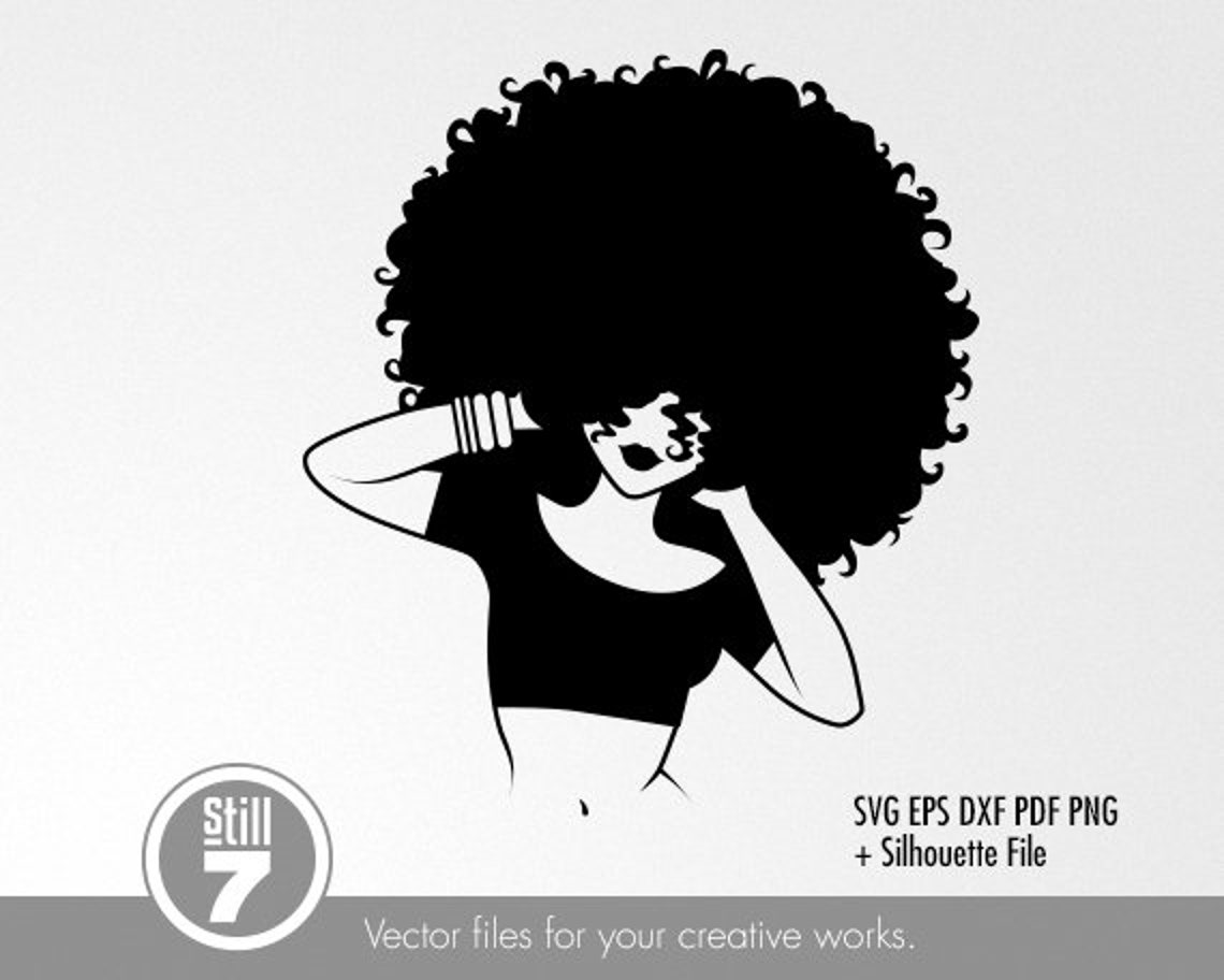 Black Woman Natural Hair Svg Afro Girl Svg Svg Cutting - Etsy Canada