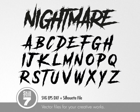 Nightmare Alphabet Svg Halloween Alphabet Svg Svg Eps Dxf - Etsy