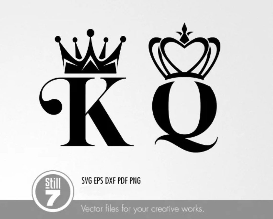 King & Queen Logos - Svg Cutting File - Eps Dxf Pdf Png + Silhouette ...