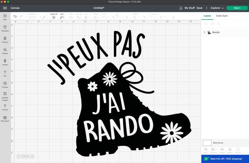 J'peux Pas J'ai Rando Svg Cutting File Eps Dxf Pdf - Etsy Australia
