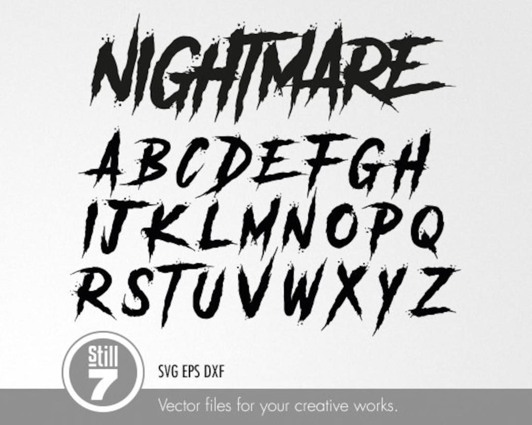Nightmare Alphabet Svg - Halloween Alphabet Svg - Svg Eps Dxf - Etsy