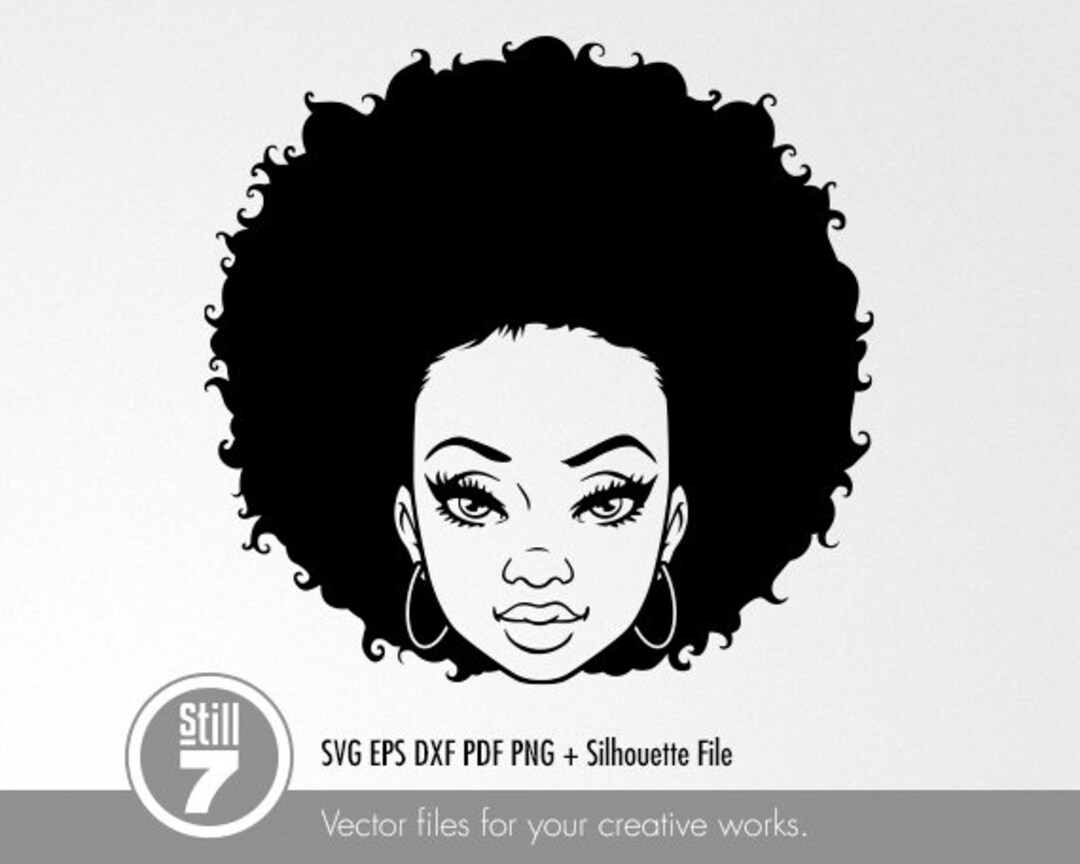Black Woman Svg Afro Woman Svg Svg Cutting File Eps Dxf Pdf Png