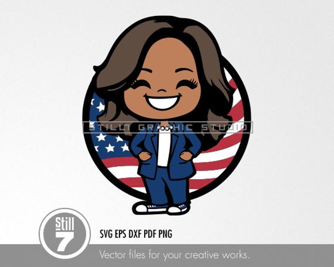 Chibi Kamala Harris Svg 6 Colors Svg Cutting File Eps Dxf Pdf Png ...