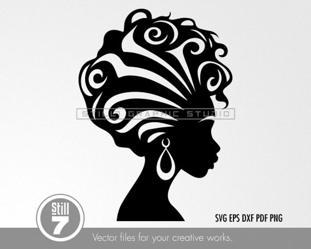 Black Woman Svg - Afro Woman Svg - Svg Cutting File + Eps Dxf Pdf Png ...