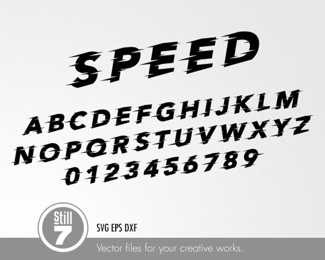 Speed Alphabet Svg - Fast Alphabet Svg - Svg Dxf Eps + Silhouette File ...