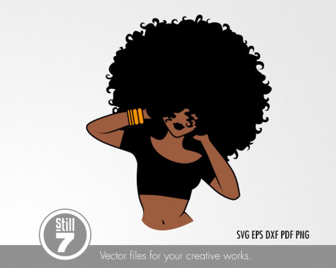 Black Woman Natural Hair Svg Afro Girl Svg Svg Cutting | Etsy