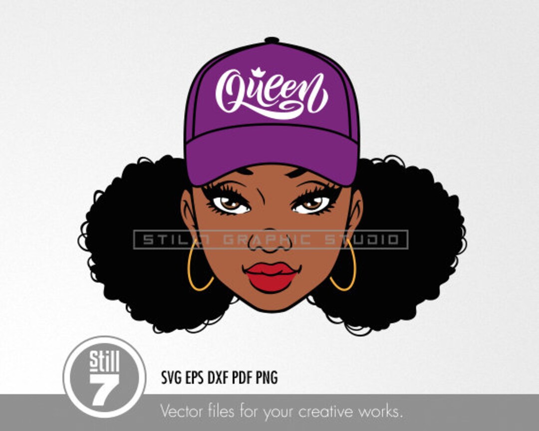 Black Woman With a Cap Svg - Afro Woman Svg - Svg Cutting File + Eps ...