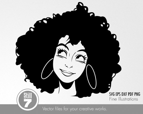 Svg Cutting File Eps Dxf Pdf Png Black Woman Svg Silhouette File