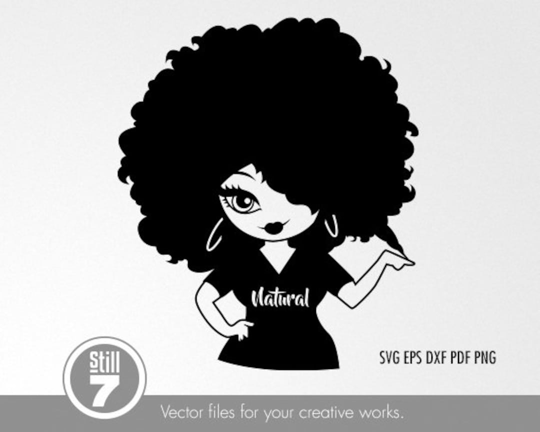 Black Woman Natural Hair Svg - Afro Girl Svg - Svg Cutting File + Eps ...