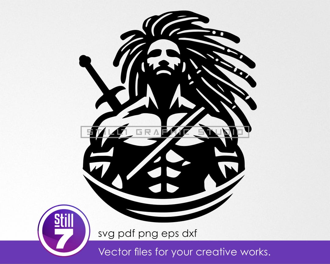 Stylized African Gladiator Bust SVG | Downloadable Digital Art File ...