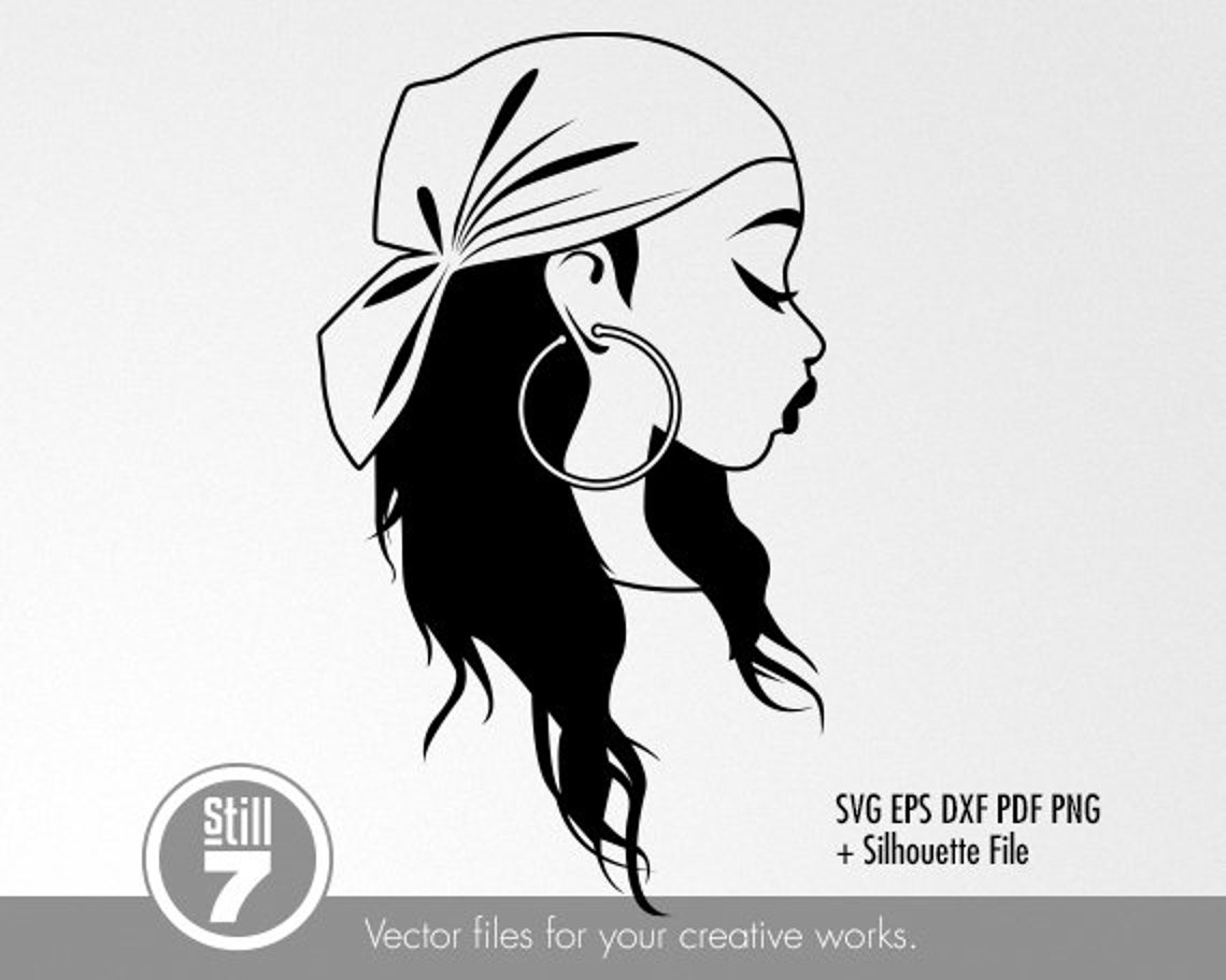 Black Woman Outlines Svg Headwrap Svg Svg Cutting File - Etsy
