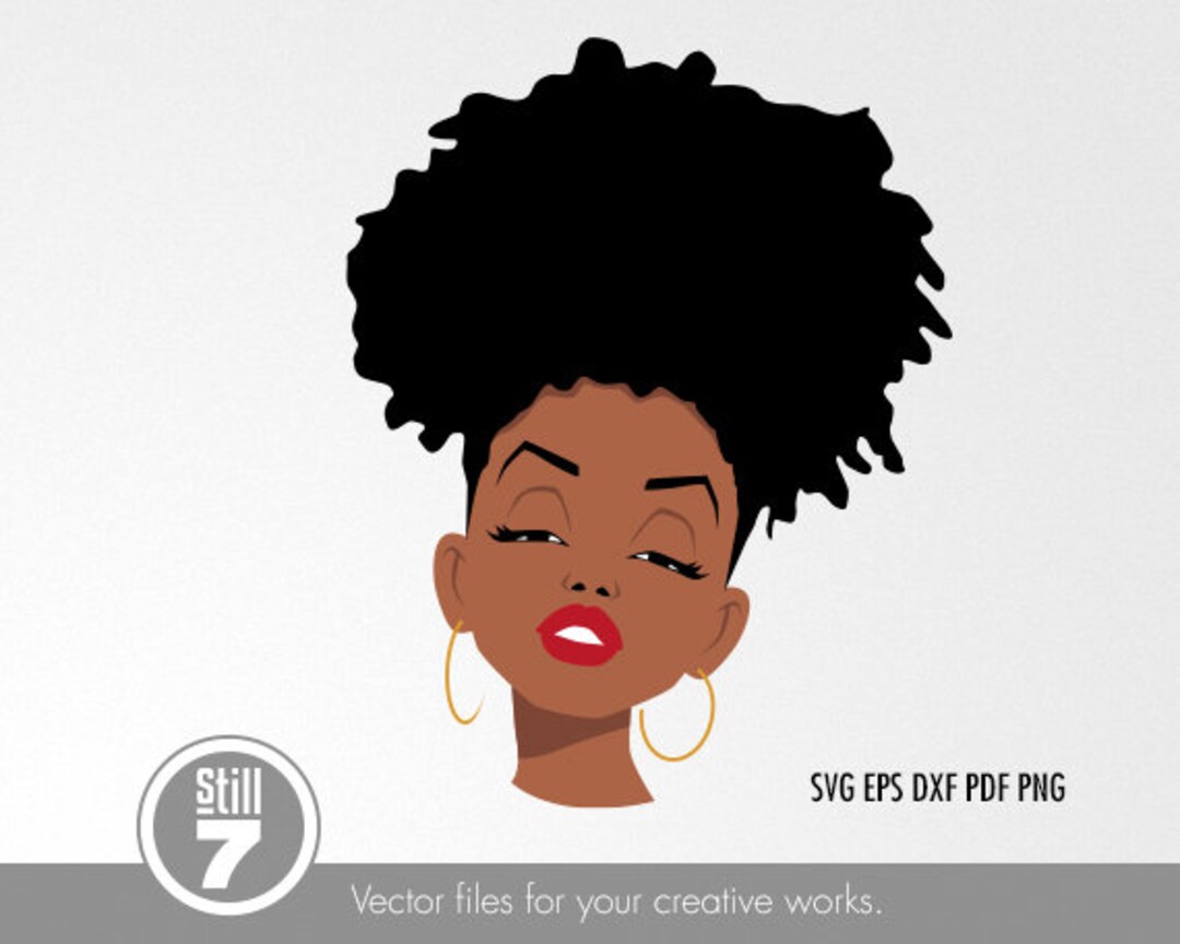 Black Woman Natural Hair Svg - Afro Girl Svg - Svg Cutting File + Eps ...