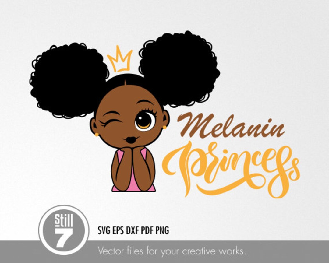Melanin Princess Svg - Svg Cutting File + Eps Dxf Pdf Png - Etsy