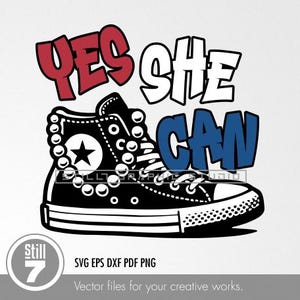 Yes She Can Svg 4 Colors Svg Cutting File Eps Dxf Pdf Png - Etsy