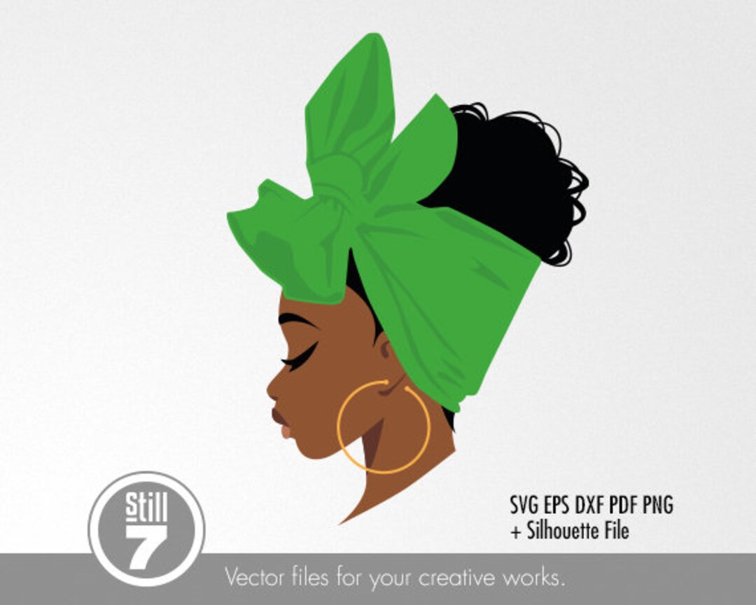 Black Woman Svg Headwrap Svg Svg Cutting File Eps Dxf Pdf Png ...