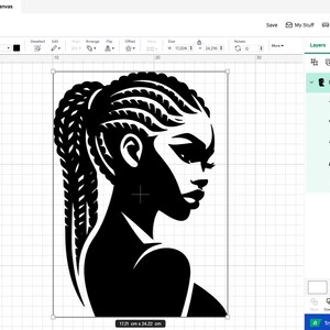 Bundle of 3 SVG Cut Files - African American Women's Busts With Braids ...
