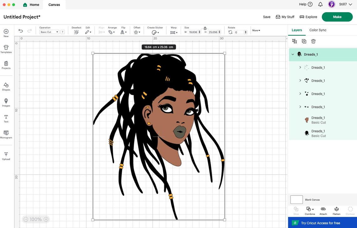 Black Girl Svg - Dreadlocks #1 - Svg Cutting Files - Eps Dxf Pdf Png - Etsy