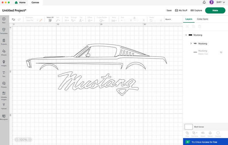 Ford Mustang Svg - Svg Cutting File + Eps Dxf Pdf Png - Etsy