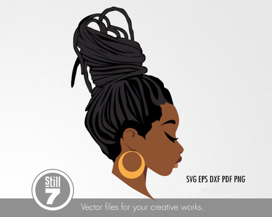 Black Woman Svg - Dreadlocks Svg - Locs Svg - African American Svg ...