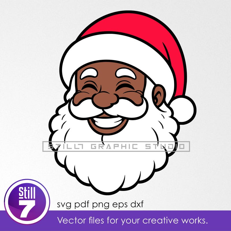 Black Santa Svg - Etsy