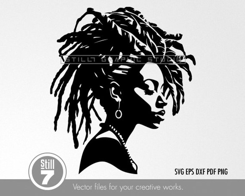 Elegant Profile of a Black Woman With Dreadlocks Svg Cutting - Etsy