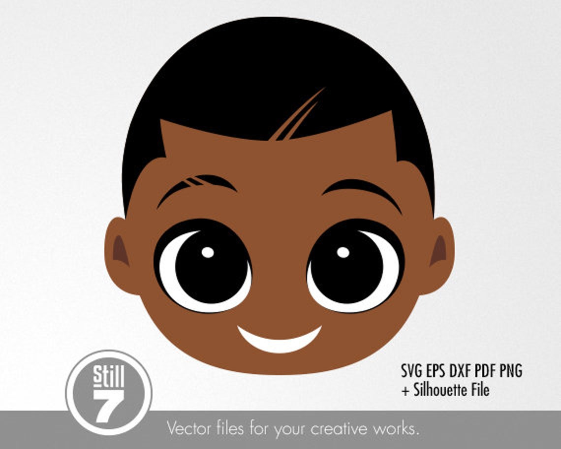 3 African American Boy Svg Cutting File Eps Dxf Pdf Png | Etsy