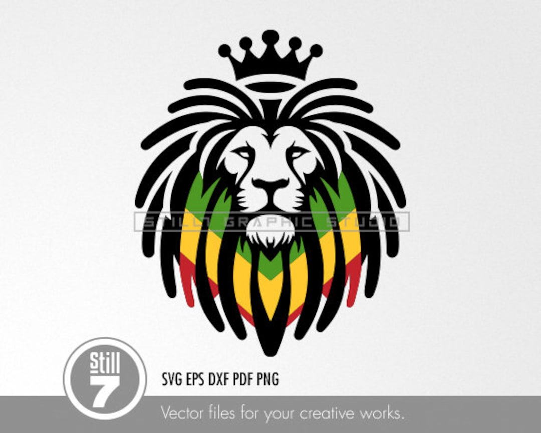 Stylized Rasta Lion SVG - Modern and Colorful Design - Perfect for DIY ...