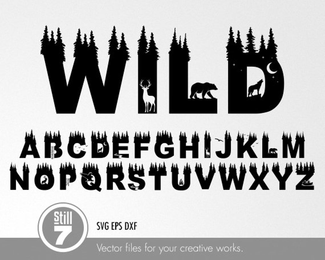 Adventure Alphabet Svg - Wild Alphabet Svg - Svg Eps Dxf - Etsy