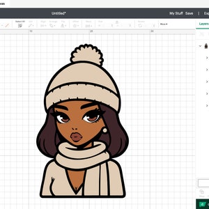 Chic Winter Woman: SVG Stylized Illustration of Brown-skinned Lady in ...