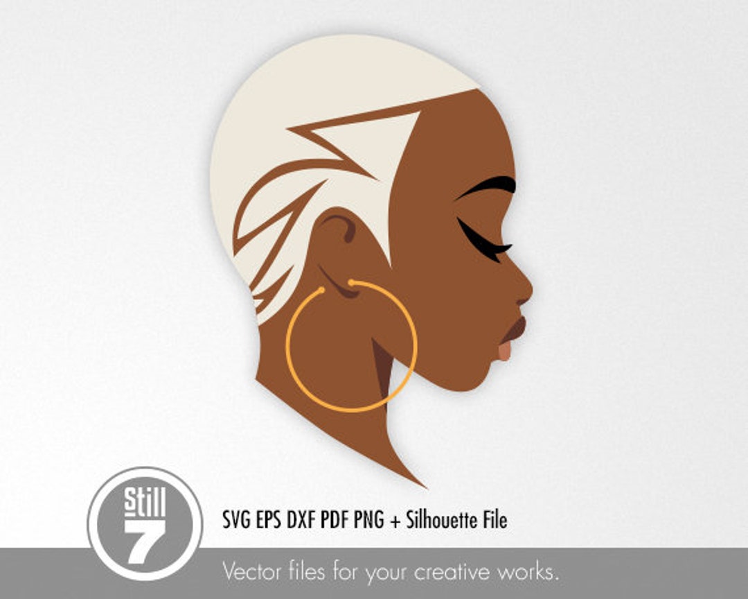 Short Hair Black Woman Svg Blonde Svg Cutting File Eps Dxf Pdf Png ...
