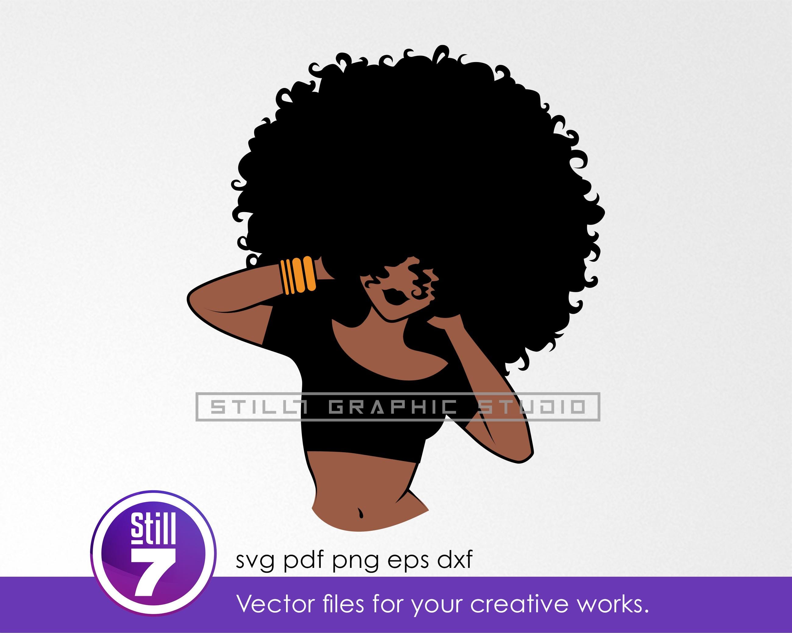 Black Woman Natural Hair Svg - Afro Girl Svg - Svg Cutting File + Eps ...