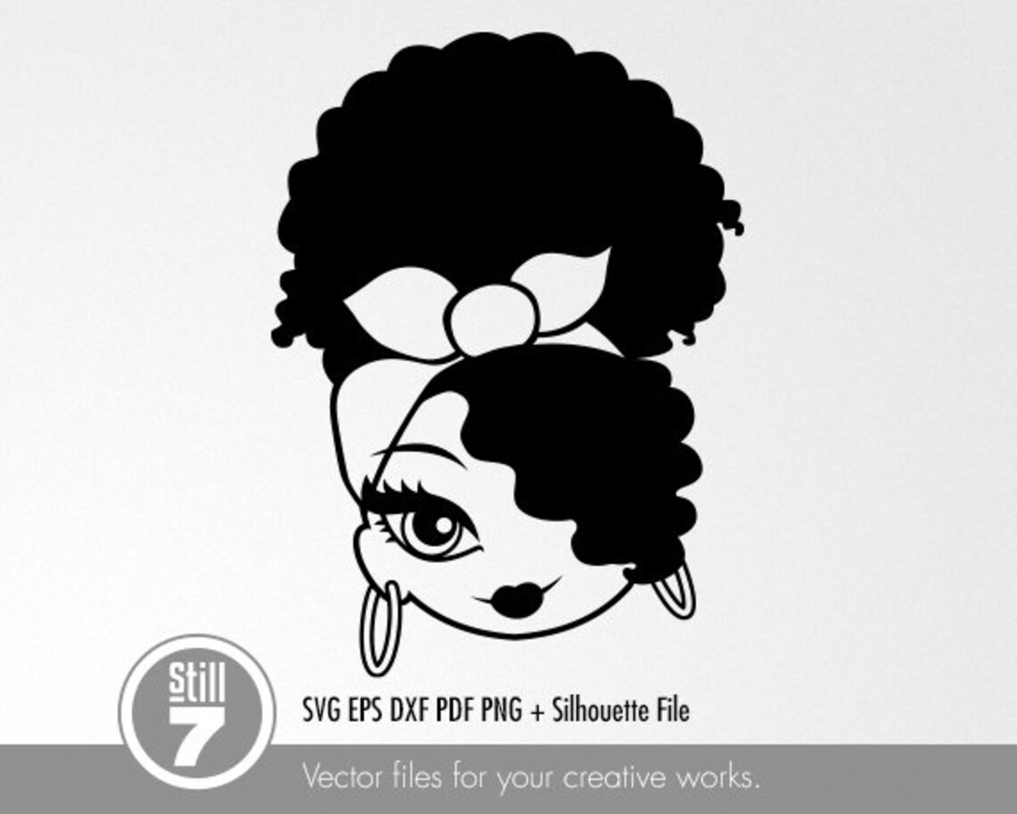Afro Puff Svg Black Woman Svg Svg Cutting File Eps Dxf | Etsy