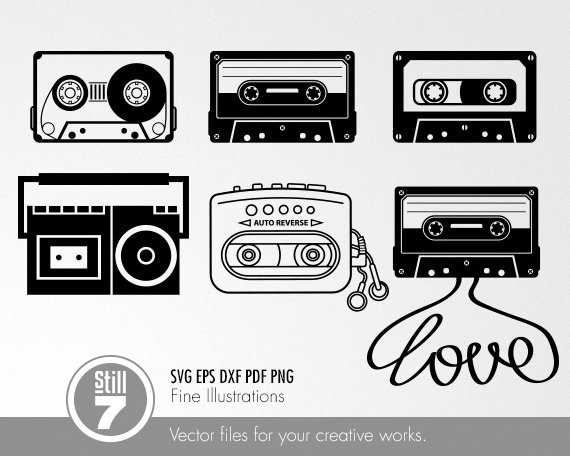 Cassette svg Mixtape svg Music player svg Bundle svg - Etsy France