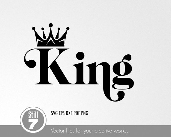 King Logo - Svg Cutting File - Eps Dxf Pdf - Etsy