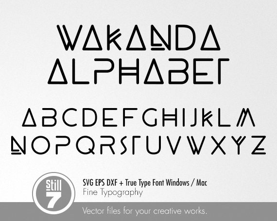 Wakanda Alphabet Black Panther Movie Svg Eps Dxf True - Etsy