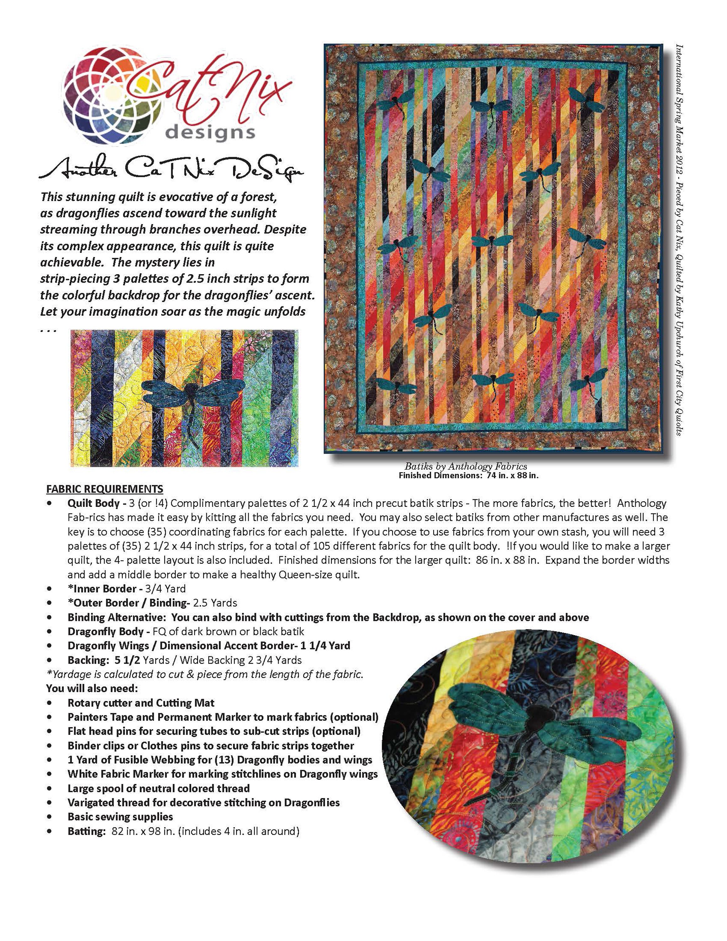 DRAGONFLIES in FLIGHT Quilt Pattern - Etsy