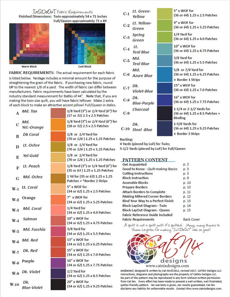 Insideout Quilt Pattern - Etsy