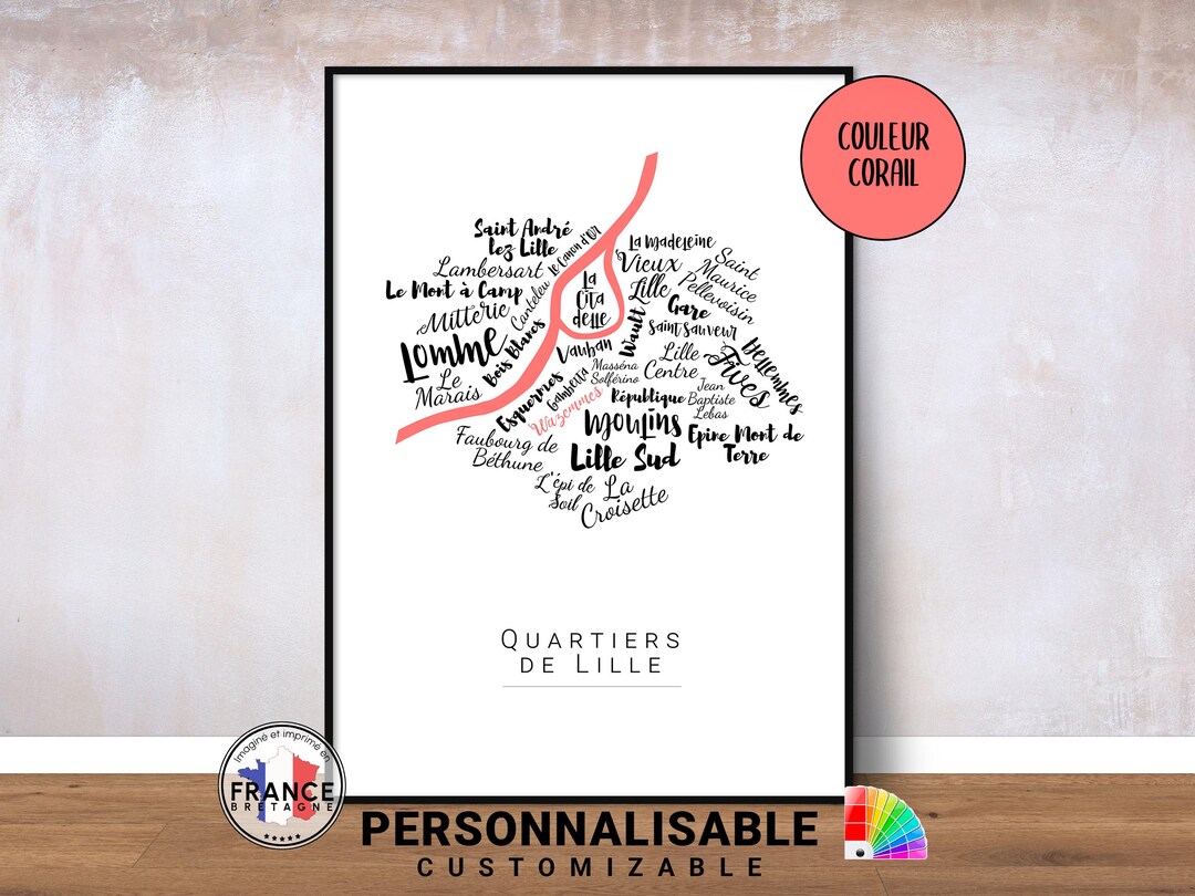 Custom Lille Poster, Gift Idea for Expatriate - Etsy
