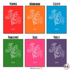 Custom Lyon Wall Art, Personalized Gift, Lyon Districts Map Print - Etsy