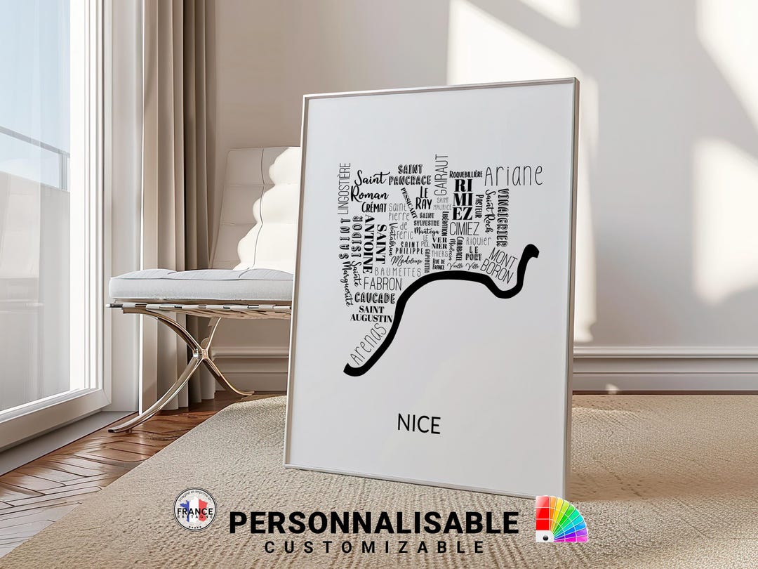 Custom Black and White Nice Wall Art, Nice Districts Map Print - Etsy UK