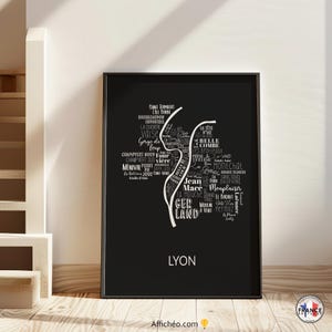 Custom Lyon Wall Art, Personalized Gift, Lyon Districts Map Print - Etsy