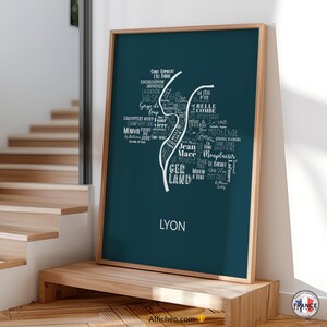 Custom Lyon Wall Art, Personalized Gift, Lyon Districts Map Print - Etsy