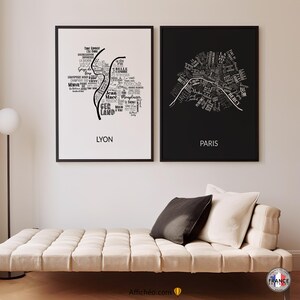 Custom Lyon Wall Art, Personalized Gift, Lyon Districts Map Print - Etsy